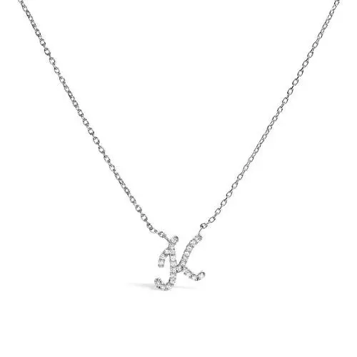 HAUS OF BRILLIANCE 10k Gold Diamond Accent Initial Pendant Necklace - White | K